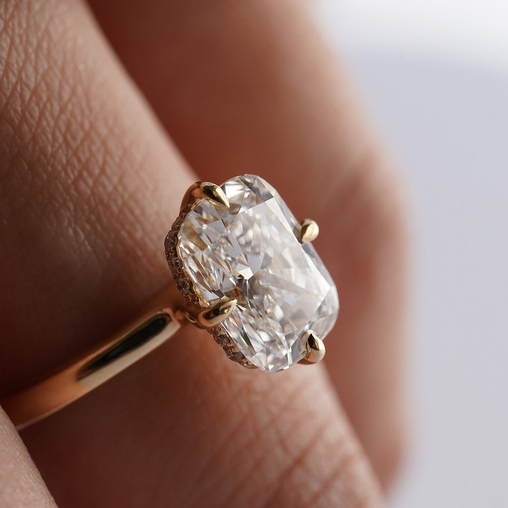 Compass Set Solitaire with Hidden Halo – Custom Design